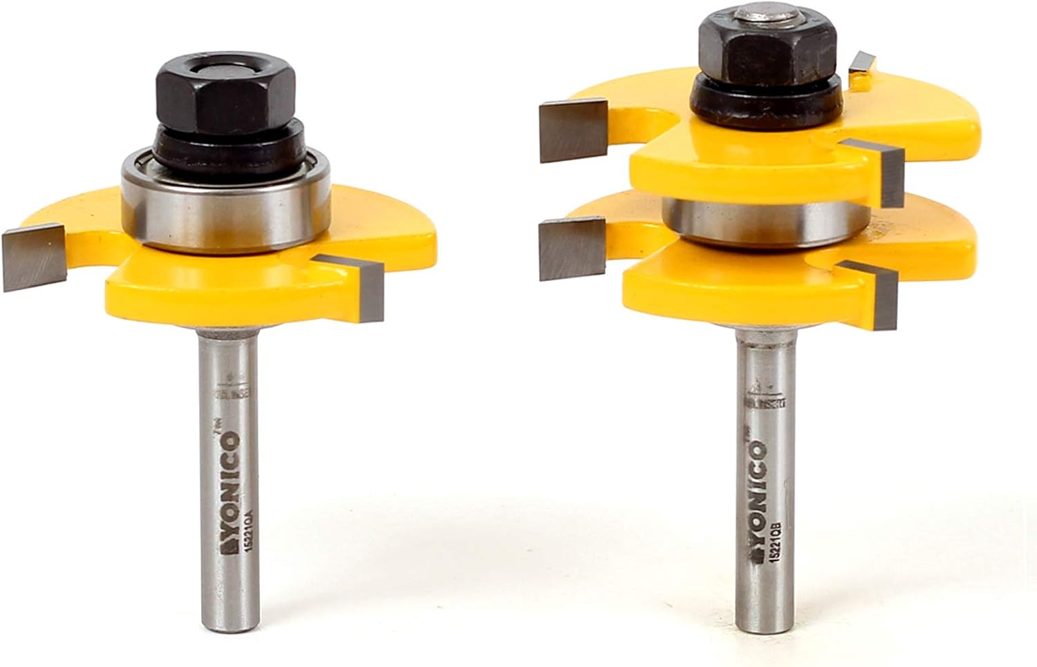 Yonico 15221q 3/4-Inch 2 Bit Tongue and Groove Router Bit Set 1/4-Inch ...