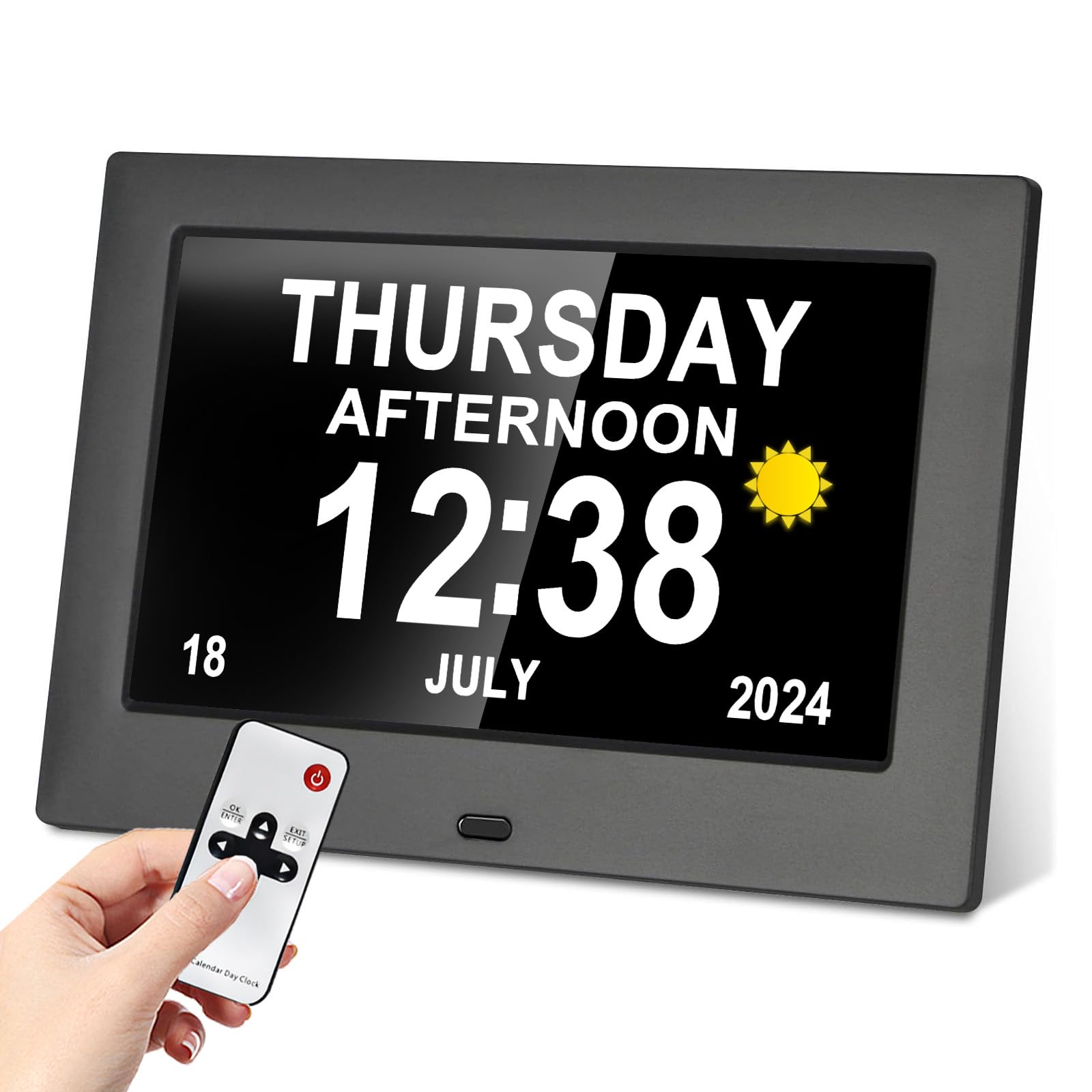 Dementia Clock - 7 Inch Dementia Clock for Seniors - Digital Clock with ...