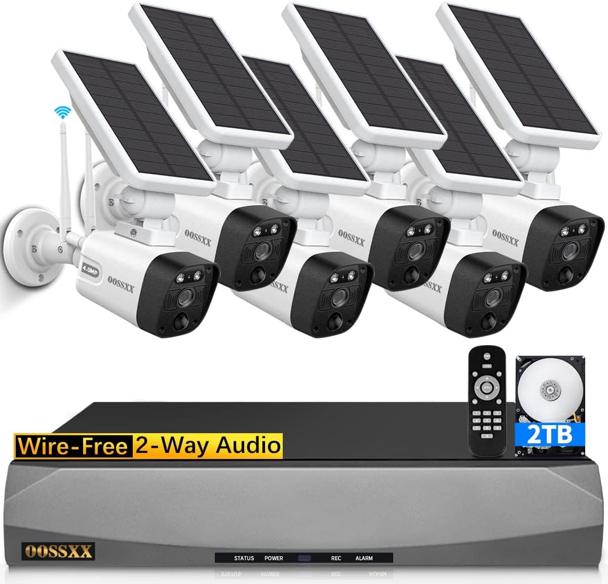 Amazon.com : (100% Wire-Free Wireless Solar Cameras) 2-Way Audio, PIR Detection 2-Antennas ...