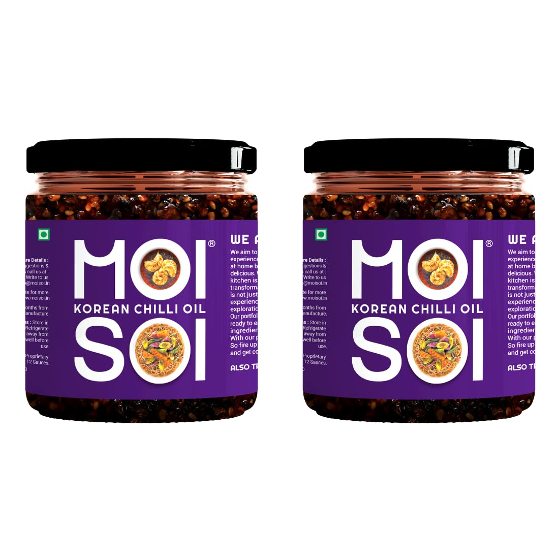 MOI SOI® Korean Chilli Oil (Pack of 2) | 175g x 2 | Authentic Chilli ...