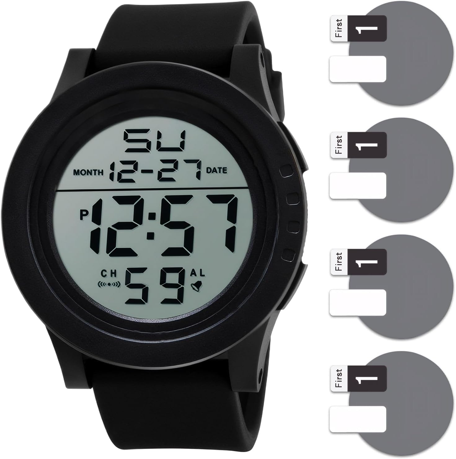 Liameph Referee Watch,Digital Watches for Men,Black Sports Watch Men ...