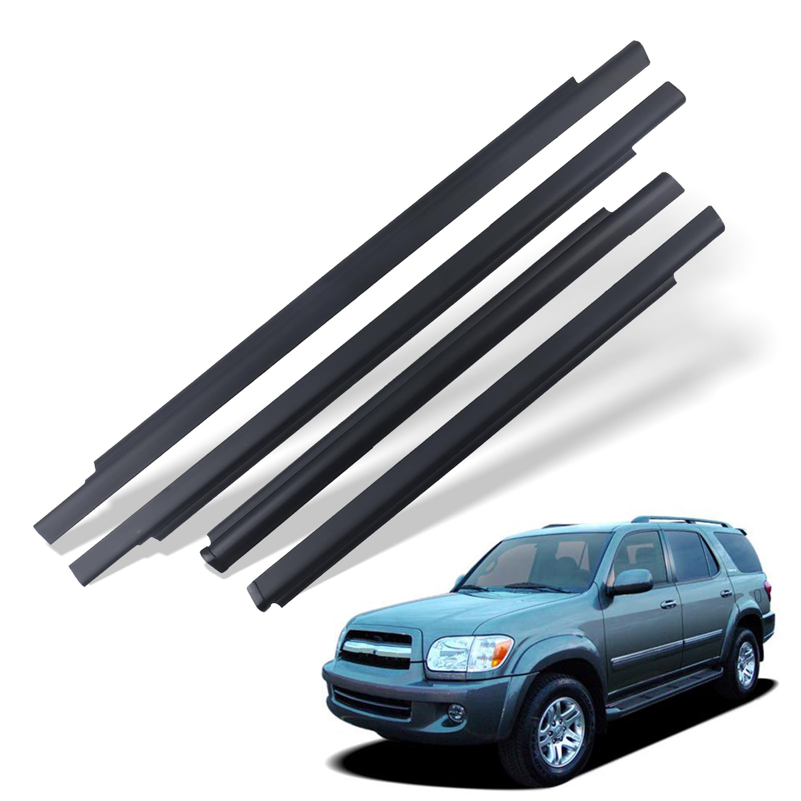Amazon.com: DOLKSN 4Pcs Front & Rear Weatherstrip Window Molding Trim ...