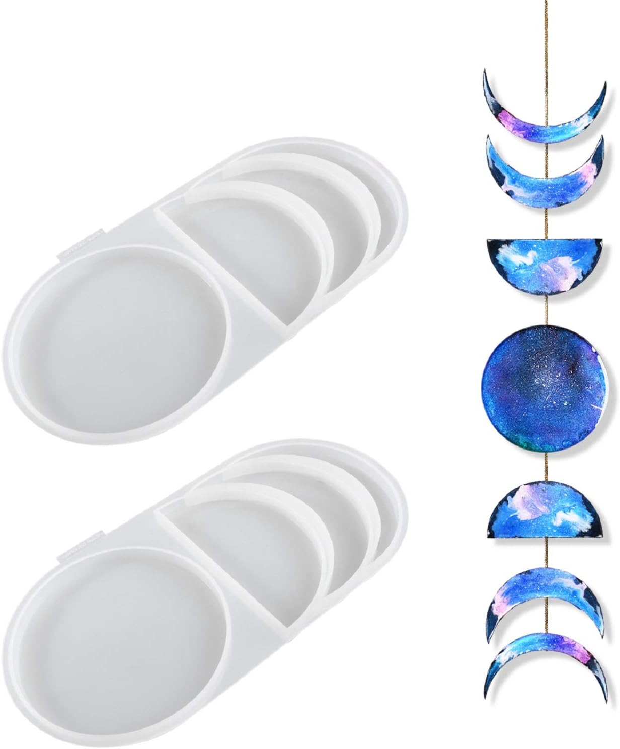 Amazon.com: LET'S RESIN 2 Small Moon Phase Resin Molds with Crescent ...