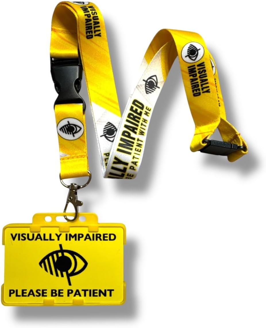 Visually Impaired Lanyard with Matching Visually Impaired Printed Card ...