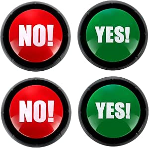 Amazon.com: Cididu 4 Pack Yes No Button, Game Answer Button, Buzzer ...