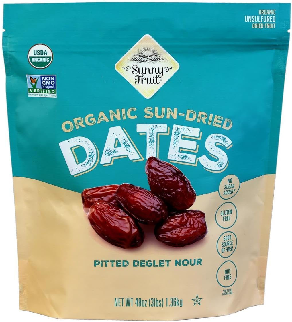 Amazon.com: ORGANIC Pitted Dates (Deglet Nour) - Sunny Fruit 48oz Bulk ...