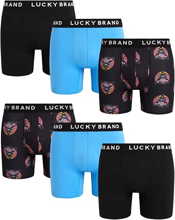 Lucky Brand Men's Boxer Briefs – 6 Pack Super Soft Stretch Boxers for ...