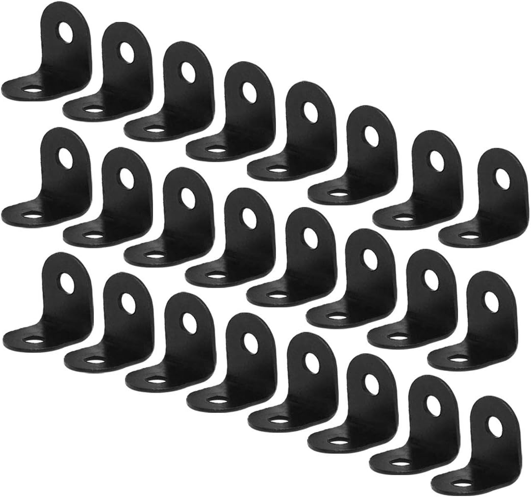 Amazon.com: uxcell 12 x 12mm Angle Bracket Black Corner Brace Fastener ...