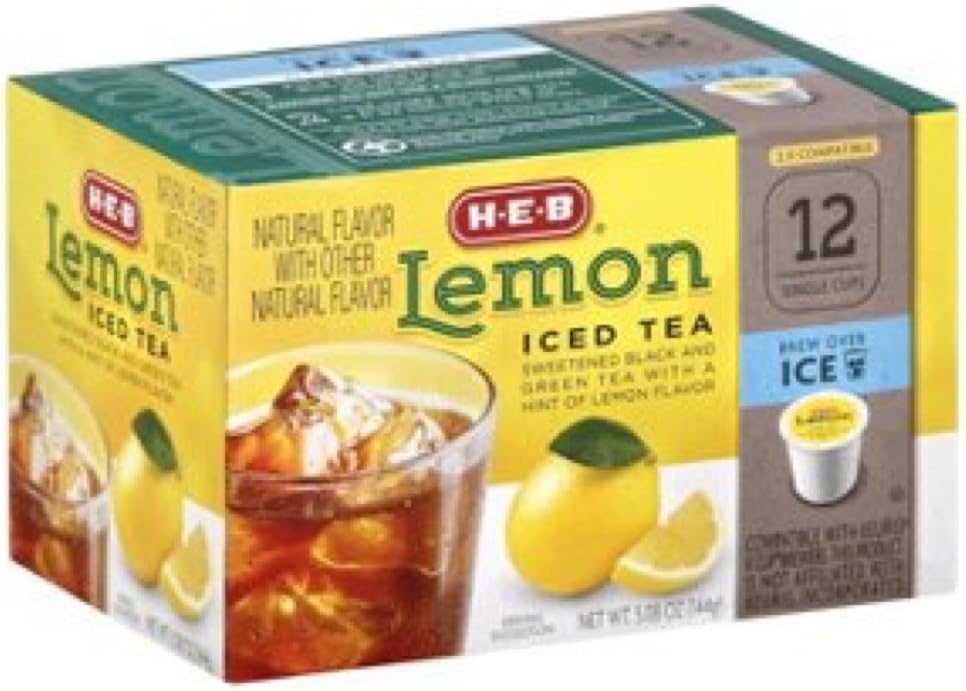 HEB Lemon Iced Tea 12 single cup (servings) : Amazon.ca