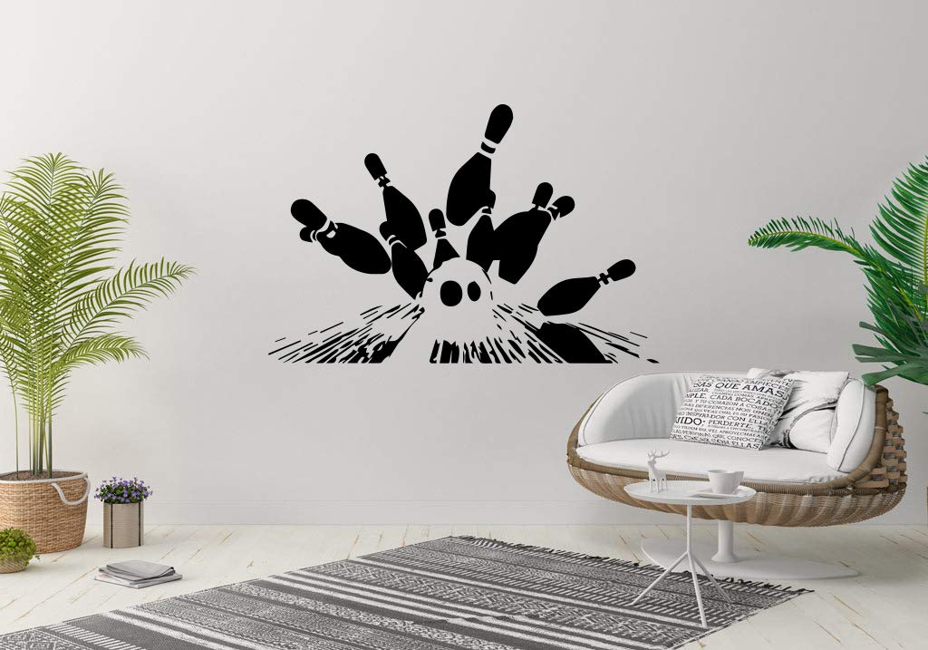Amazon.com: Wall Vinyl Sticker Bowling Bowls Pins Ball Sport Bar Mural ...