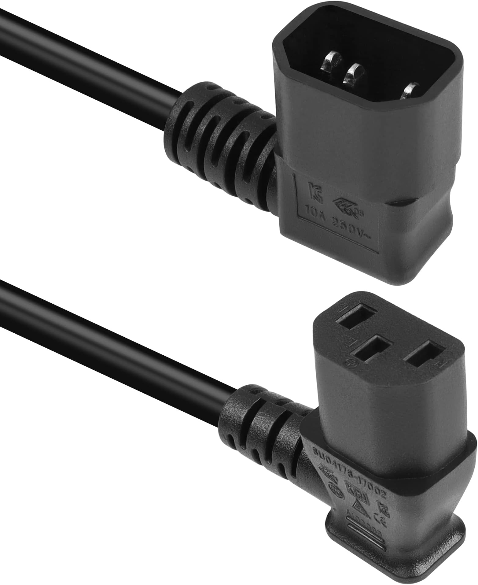 Amazon.com: GELRHONR 1.6Ft/50cm Right Angle IEC320 C14 to Left Angle ...