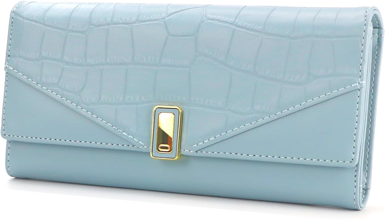 Amazon.com: MINI GIRL Long Large Capacity Tri-Fold Pu wallet for women ...