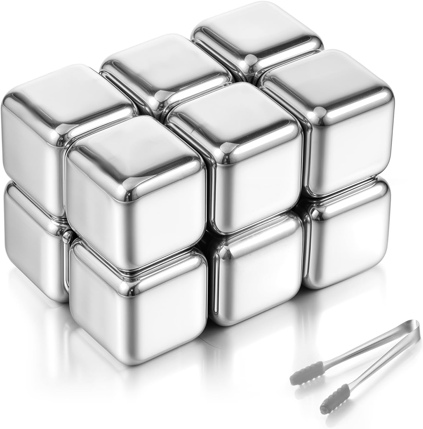 Amazon.com: 18Pcs Metal Ice Cube IJRPLM 18Pcs Stainless Steel Ice Cubes ...