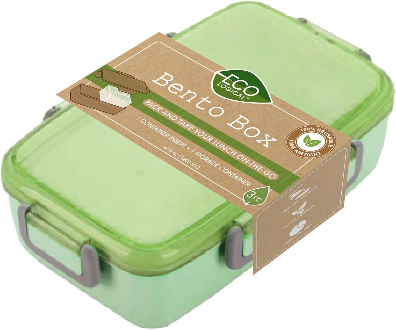 Amazon.com: EcoLogical Bento Box, Lunch Storage, Easy Meal on the Go ...