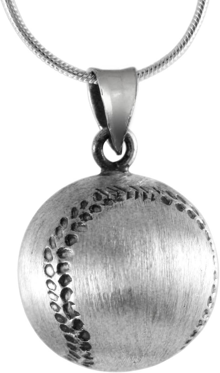 Amazon.com: Sterling Silver Baseball Chain Necklace, 20 inch : Clothing ...