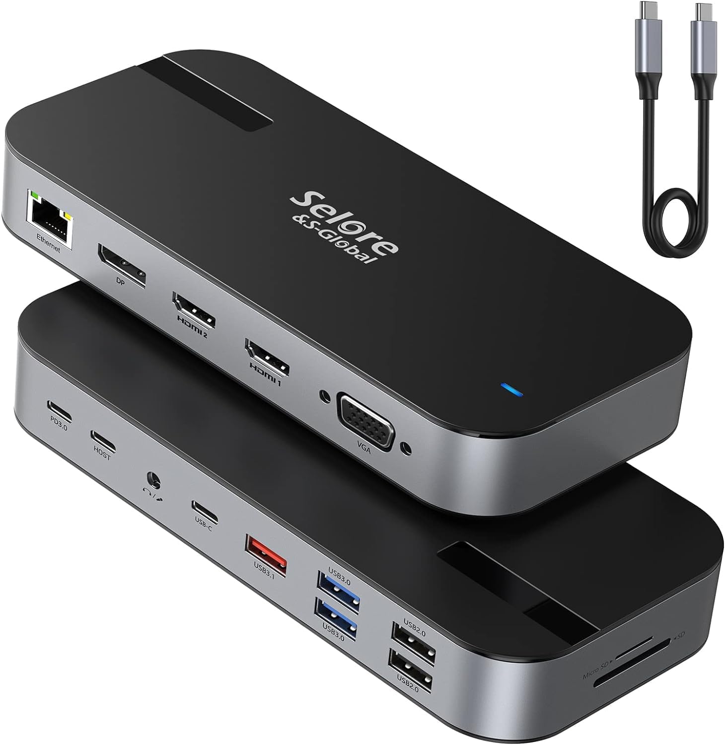 USB C Docking Station Dual Monitor, Laptop USB C Dock Triple Monitor 16 ...