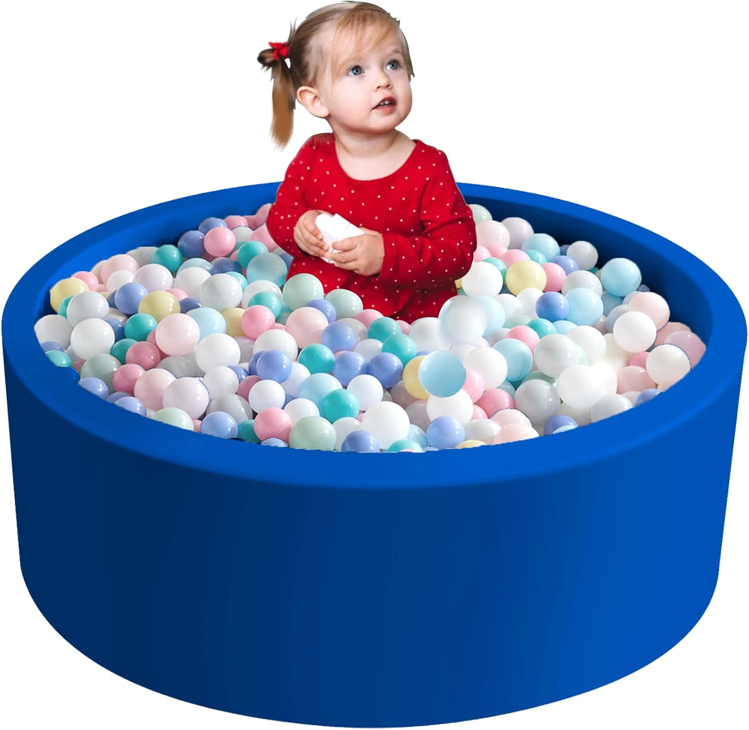Amazon.com: Aunekiv 35.4" x 11.8" Foam Ball Pit for Toddlers, Baby ...