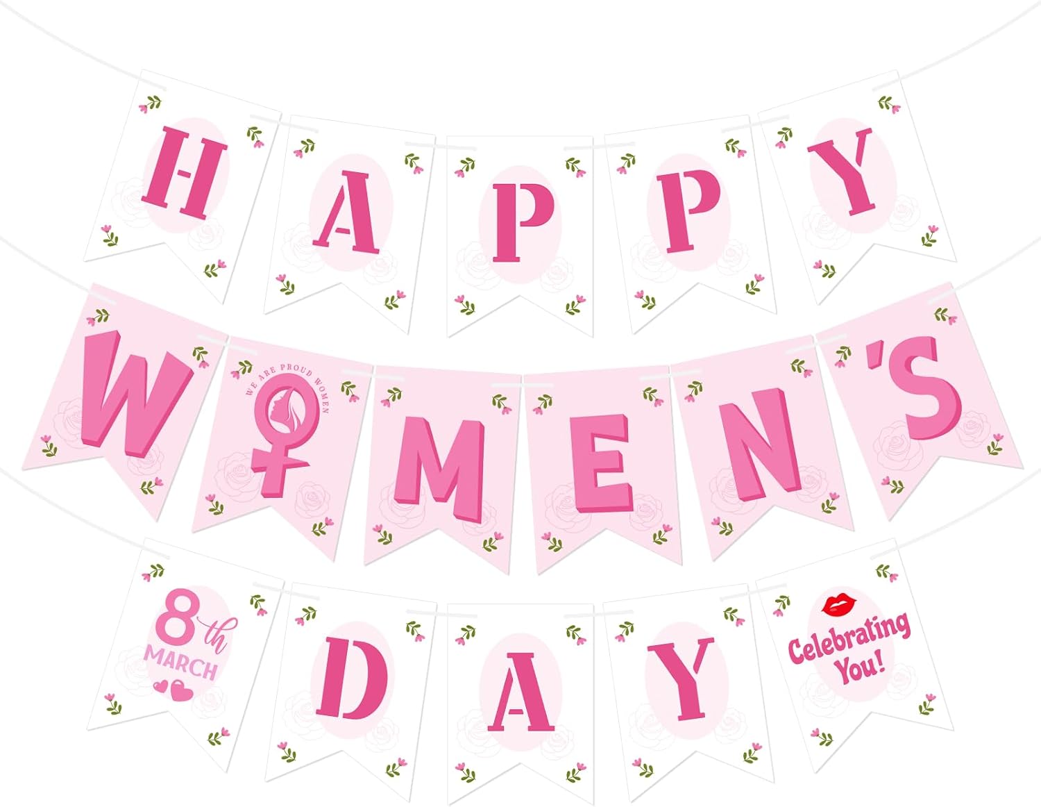 Amazon.com: Happy Women's Day Banner, Women's Day Party Decorations ...