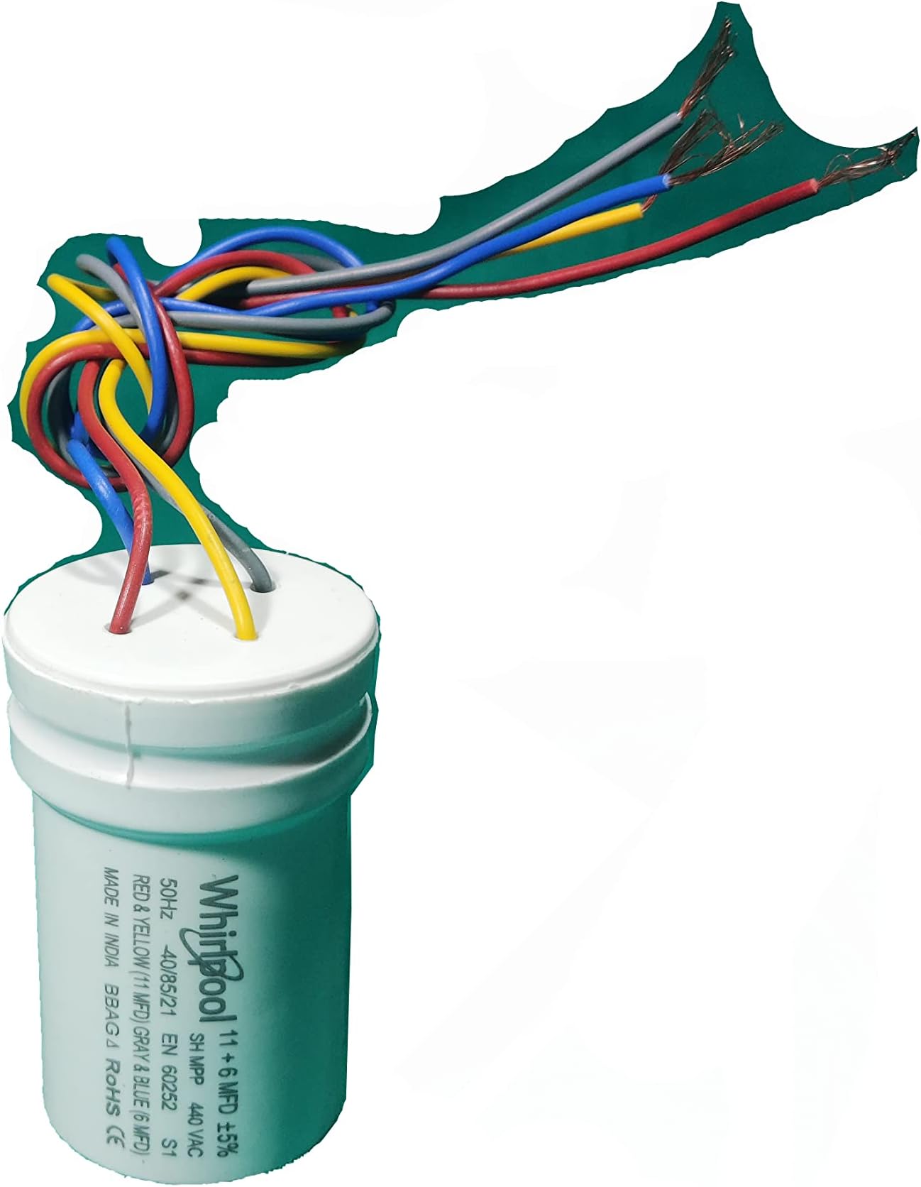 Arvika Sales Genuine Whirlpool Capacitor 11+6 MFD for Semi-Automatic ...