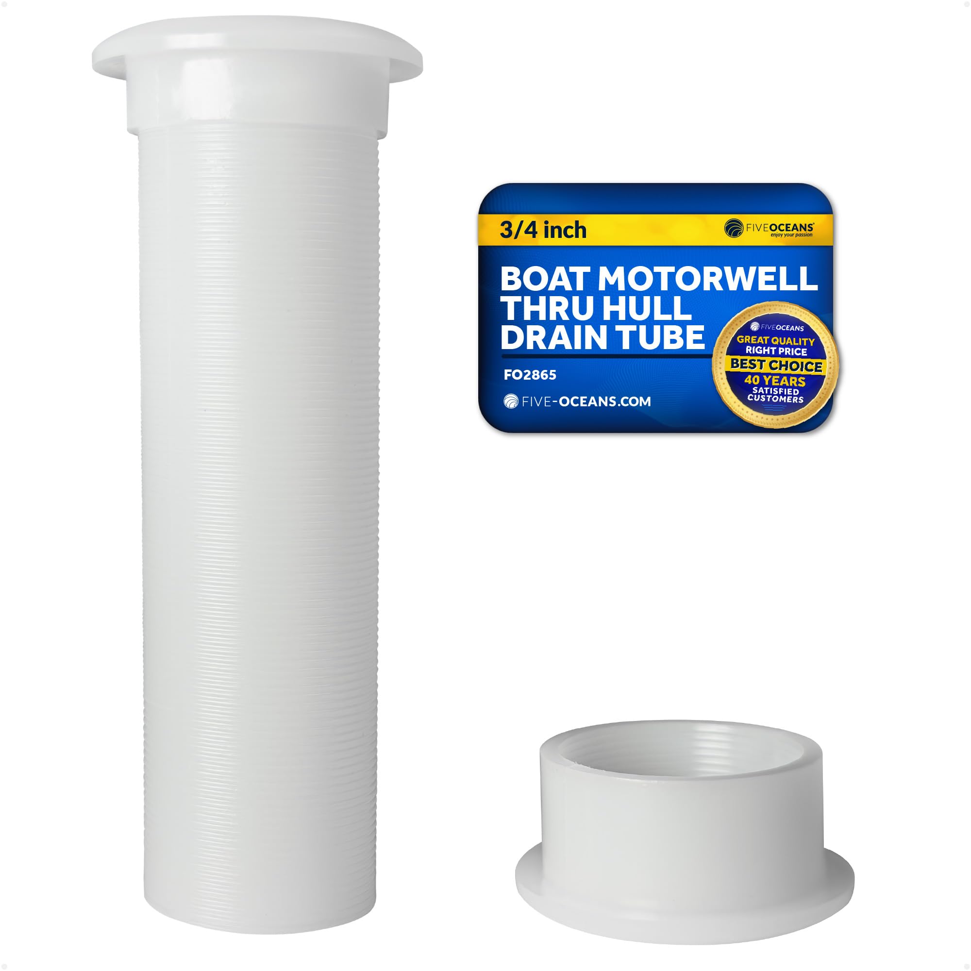 Snapklik.com : Five Oceans 3/4-Inch Boat Motorwell Thru Hull Drain Tube