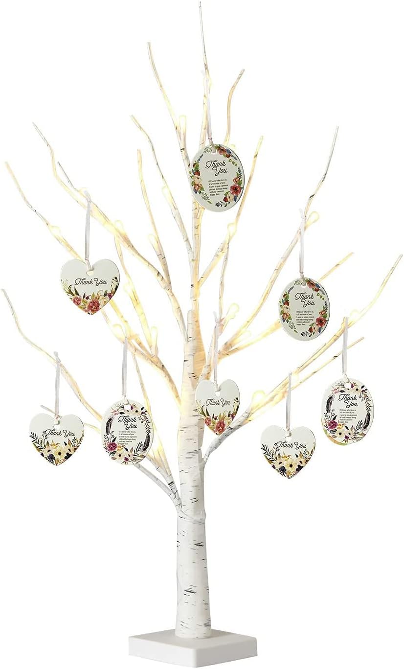 Amazon.com: EAMBRITE 2FT 24LT White Birch Twig Tree Lights Tabletop ...