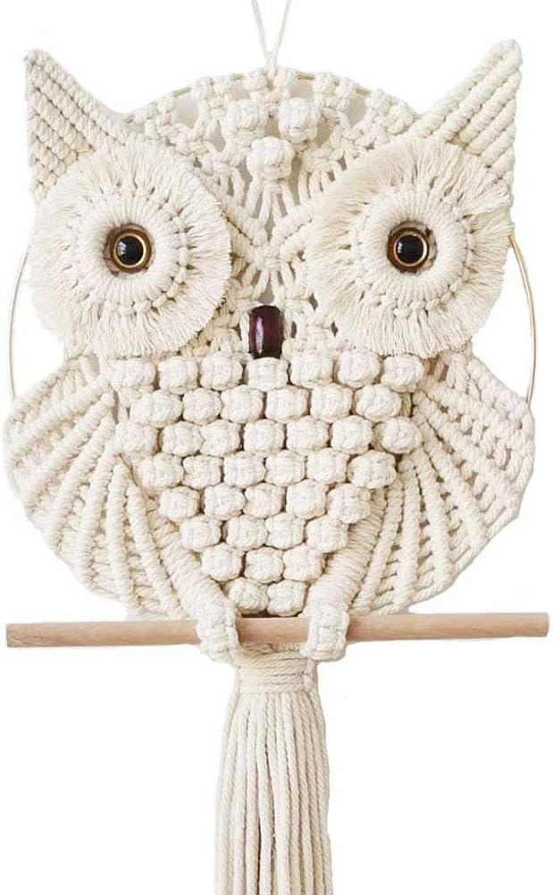 Amazon.com: Achart Owl Macrame Wall Hanging Macrame Wall Decor Boho ...