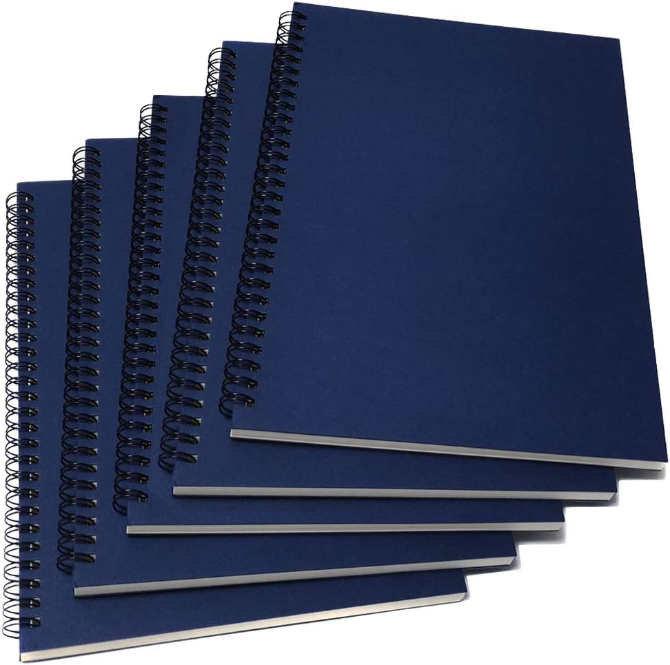 Amazon.com : YUREE A5 Spiral Notebook Lined, 100gsm Thick Paper & Hard ...