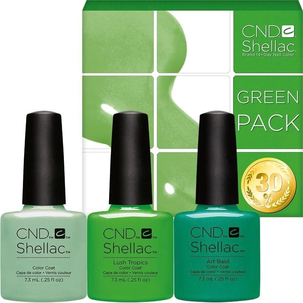 CND Shellac Colours Set Green 3 Value Set : Amazon.co.uk: Beauty