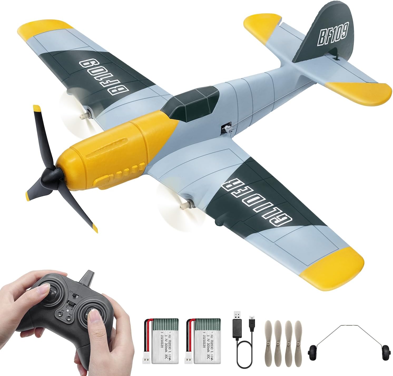 Amazon.com: HAWK'S WORK 3 Channel RC Plane BF-109, Remote Control ...