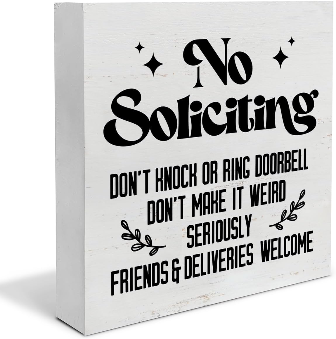 Amazon.com: Front Door Sign No Soliciting Wooden Box Sign No Soliciting ...
