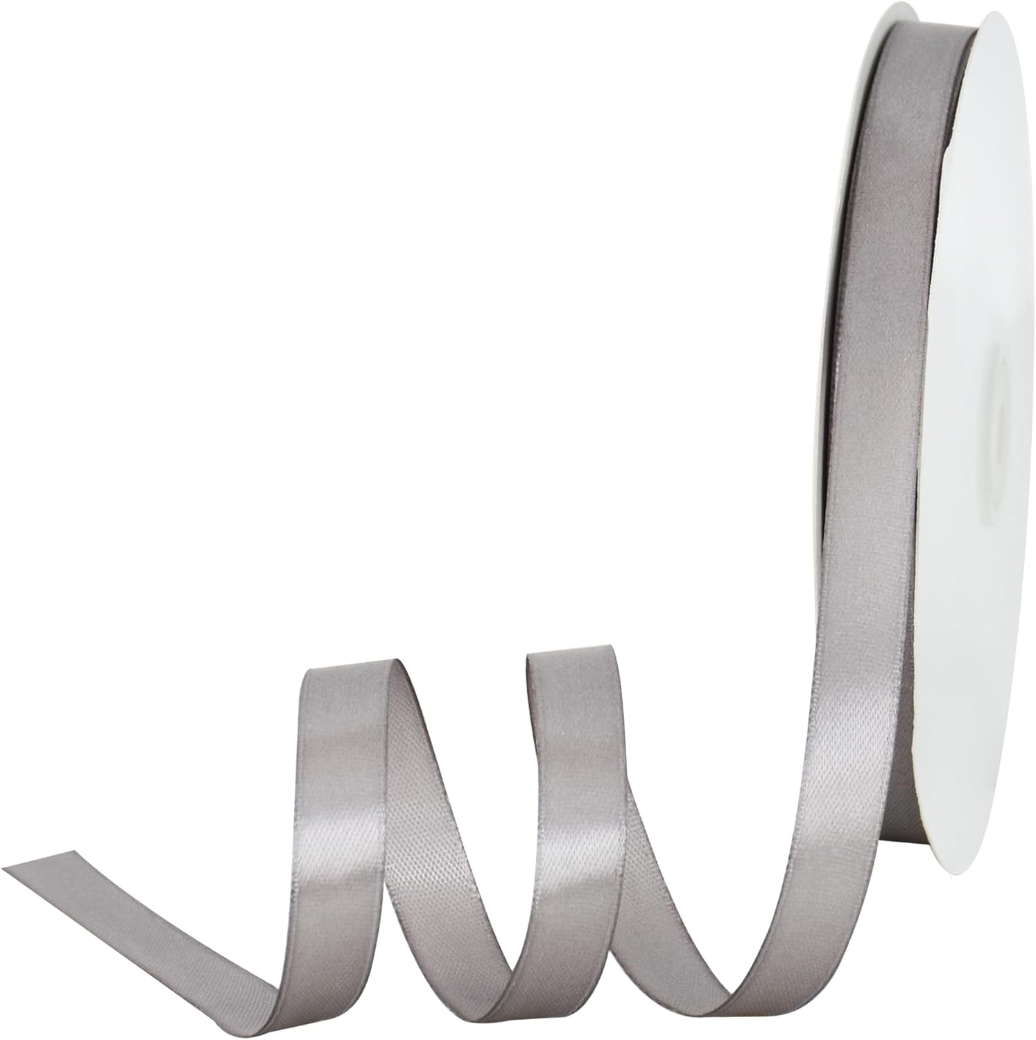 Amazon.com: TONIFUL 1/2 Inch x 100yds Silver Satin Ribbon Thin Solid ...