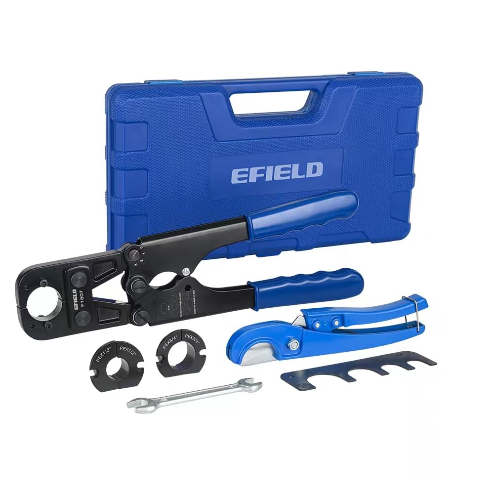 EFIELD PEX Crimping Tool Kit :1/2 Inch, 3/4 Inch and 1 Inch For Pex ...