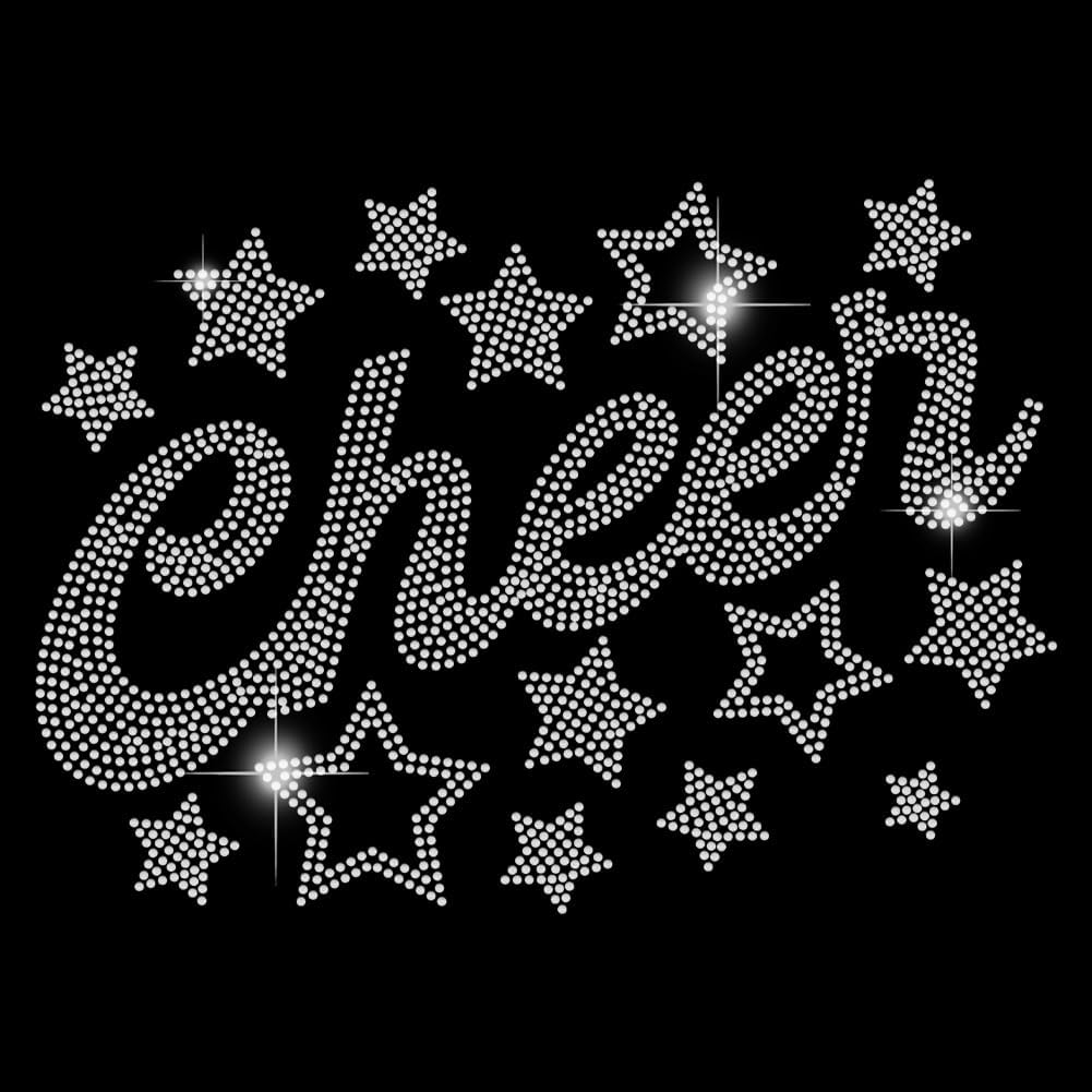 Amazon.com: SUPERDANT Cheer Heat Transfer Rhinestones Cheer Stars Iron ...