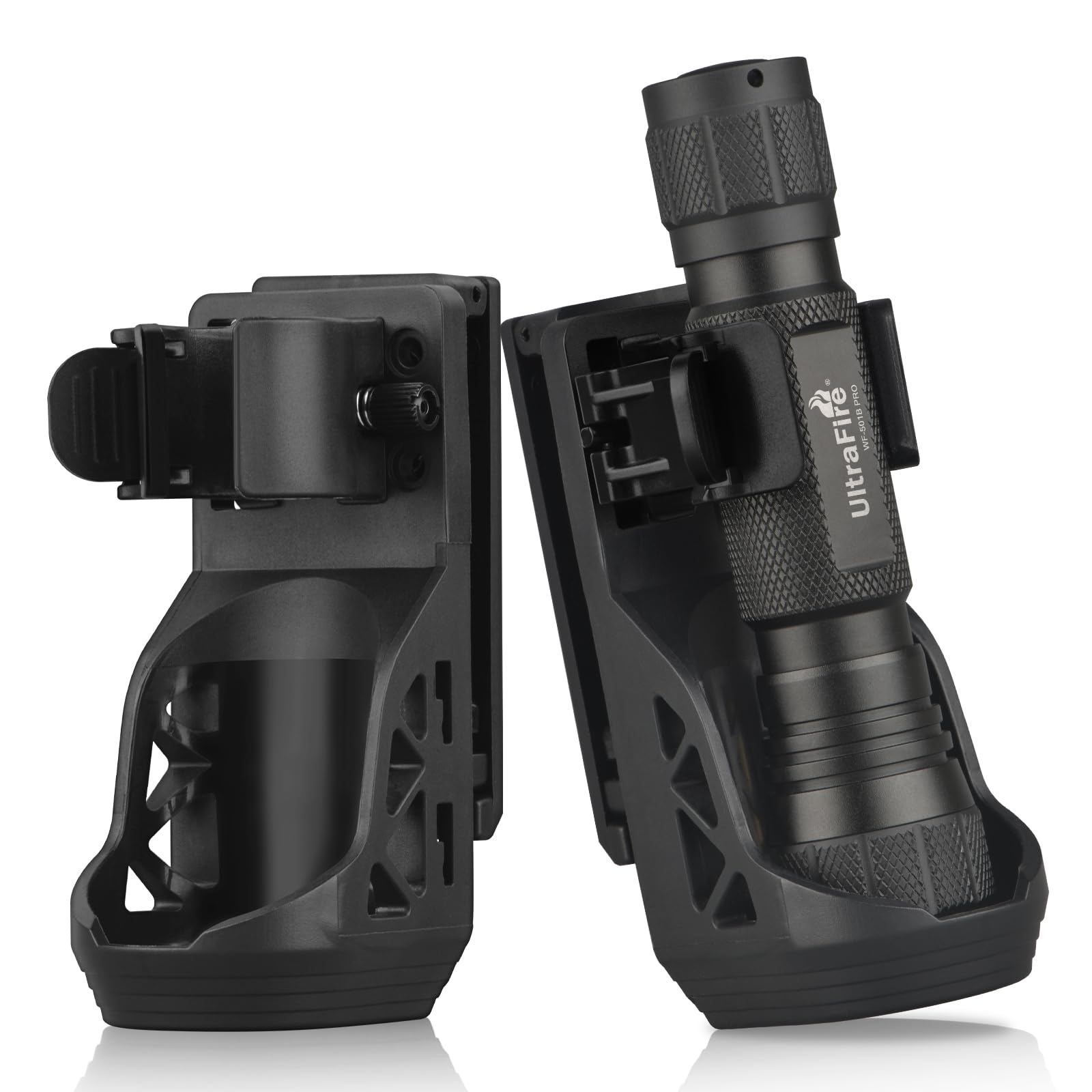 Amazon.com: ULTRAFIRE W66 Tactical Flashlight Holster 2 Pack, Rotatable ...