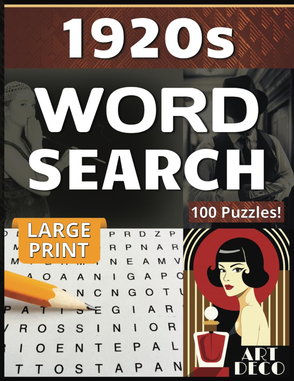 1920s Word Search Puzzles 2000+ Words: 100 Nostalgic Large Print Fun ...