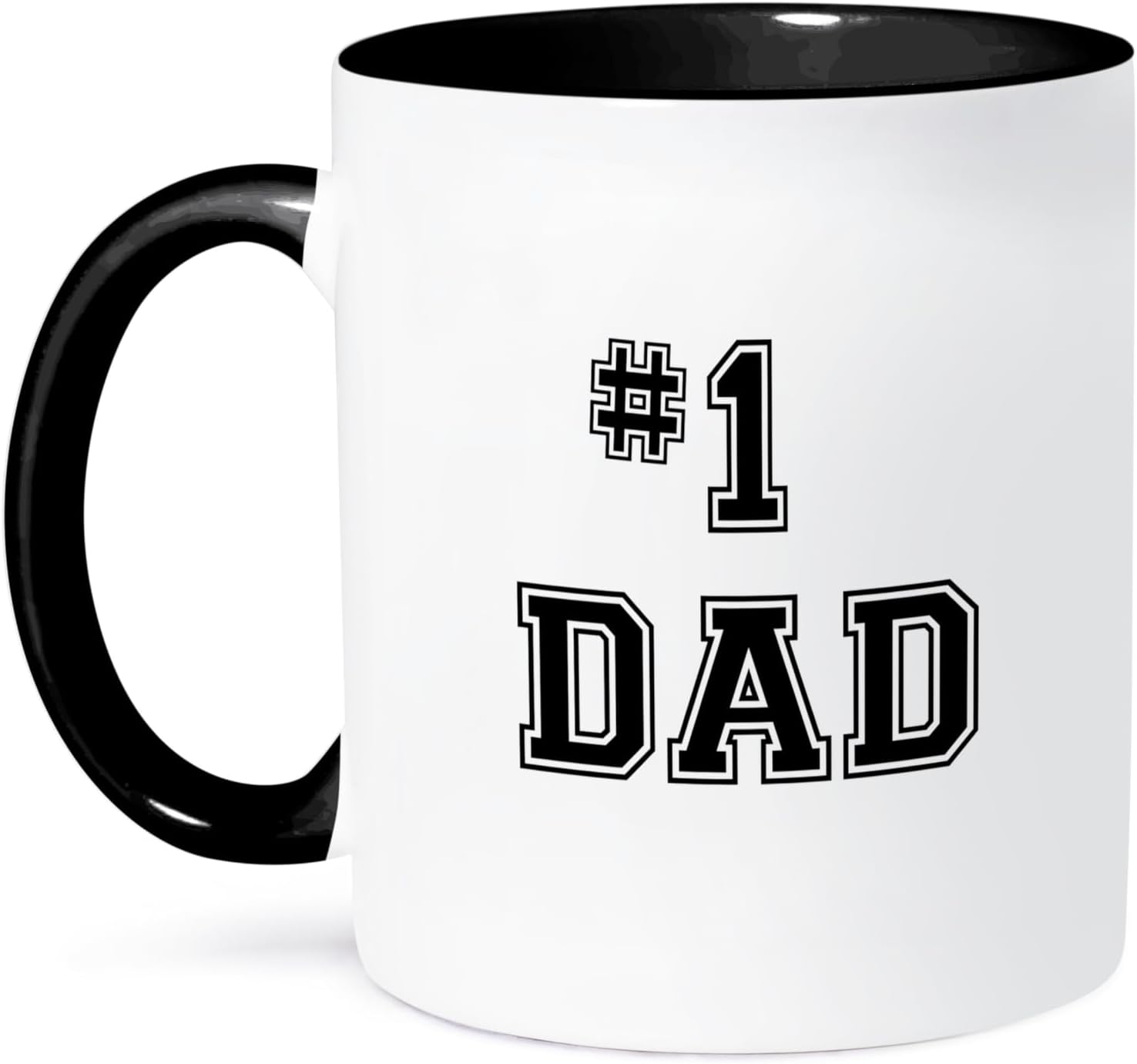 Amazon.com: 3dRose 11oz Dad Coffee Mug Two-Tone Black - Number One ...