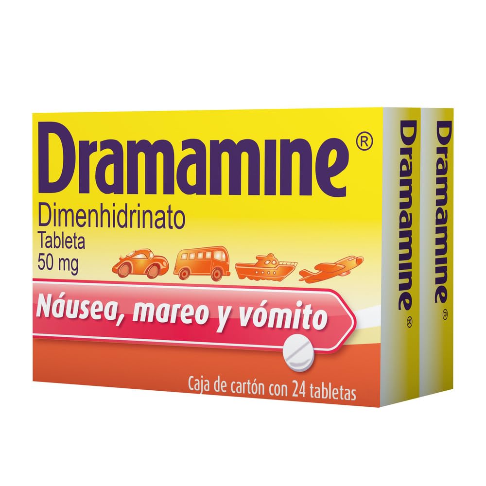 Antimareo DRAMAMINE 2 Paquetes de 24 Tabletas cada uno : Amazon.com.mx ...