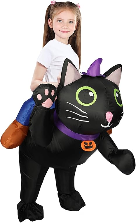 Amazon.com: Searhmomo Inflatable Costume Cat for Kids Ride On Cat Blow ...