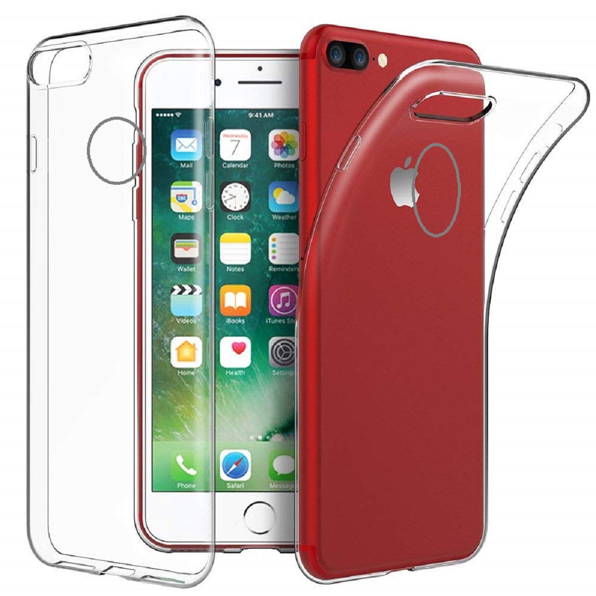 Rehmeh Apple iPhone 8 Plus/iPhone 7 Plus Clear Slim Fit Back Case with ...