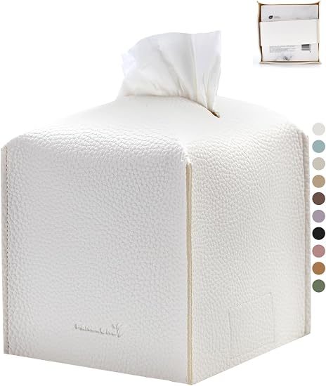 Amazon.com: PENGLONG Tissue Box Cover 5X5X5'' PU Leather Tissue Holder ...
