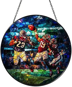 Amazon.com: Stained Glass Football Ornaments Suncatcher - Football ...