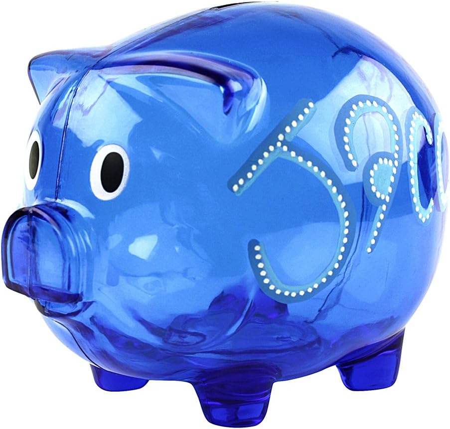 Amazon.com: eBuyGB Personalized Transparent Plastic Piggy Bank ...