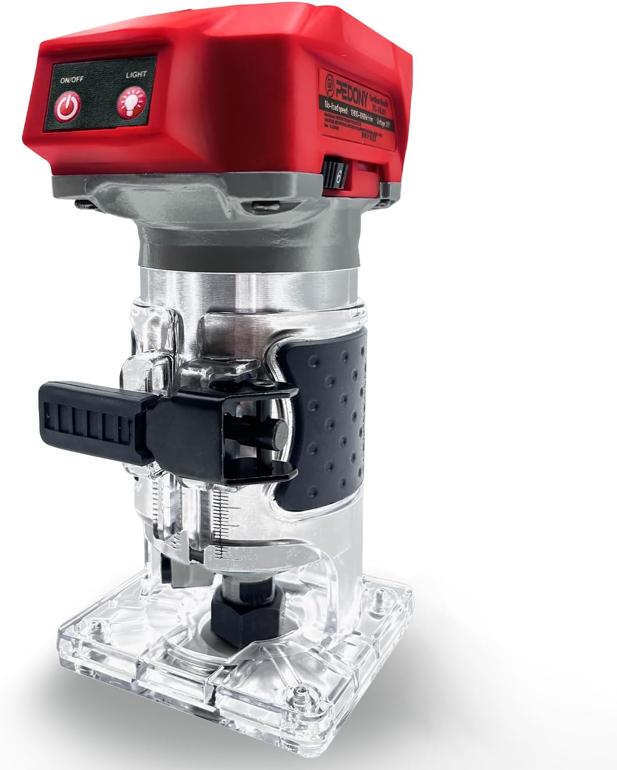 PEDONY Brushless Trim Router Suitable for Milwaukee Battery, 1/4" Chuck ...