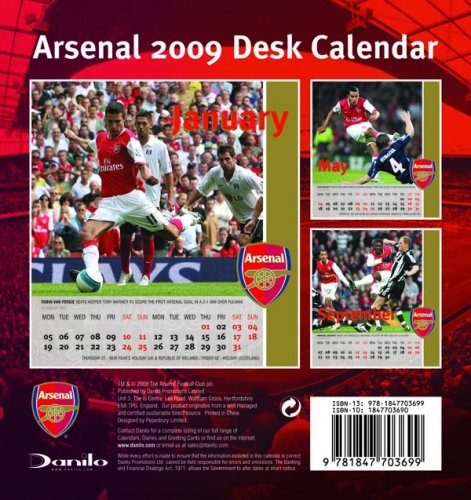 Arsenal Desk Tent Calendar 2009 : Amazon.co.uk: Books
