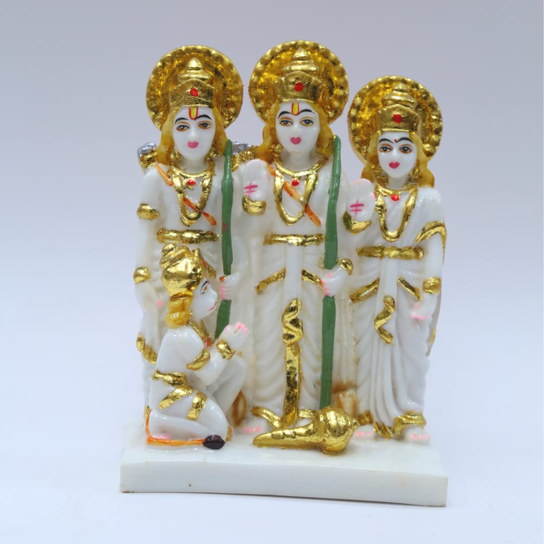 Buy S patnaik Gold Plated Ram Darbar Murti for Home Temple Marble ...