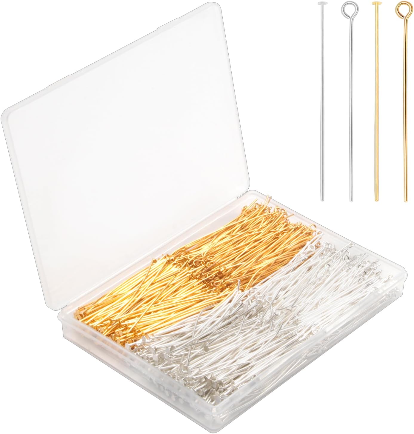 Amazon.com: 200Pcs Eye Pin Open Eye Pins Head Pins for DIY Jewelry ...