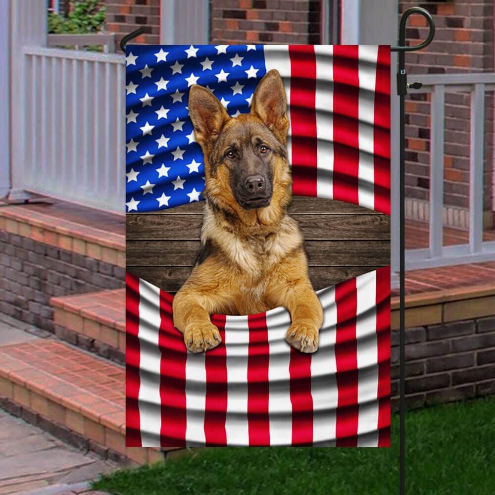 Amazon.com : American Flag - Lover German Shepherd Flag For Outdoor ...