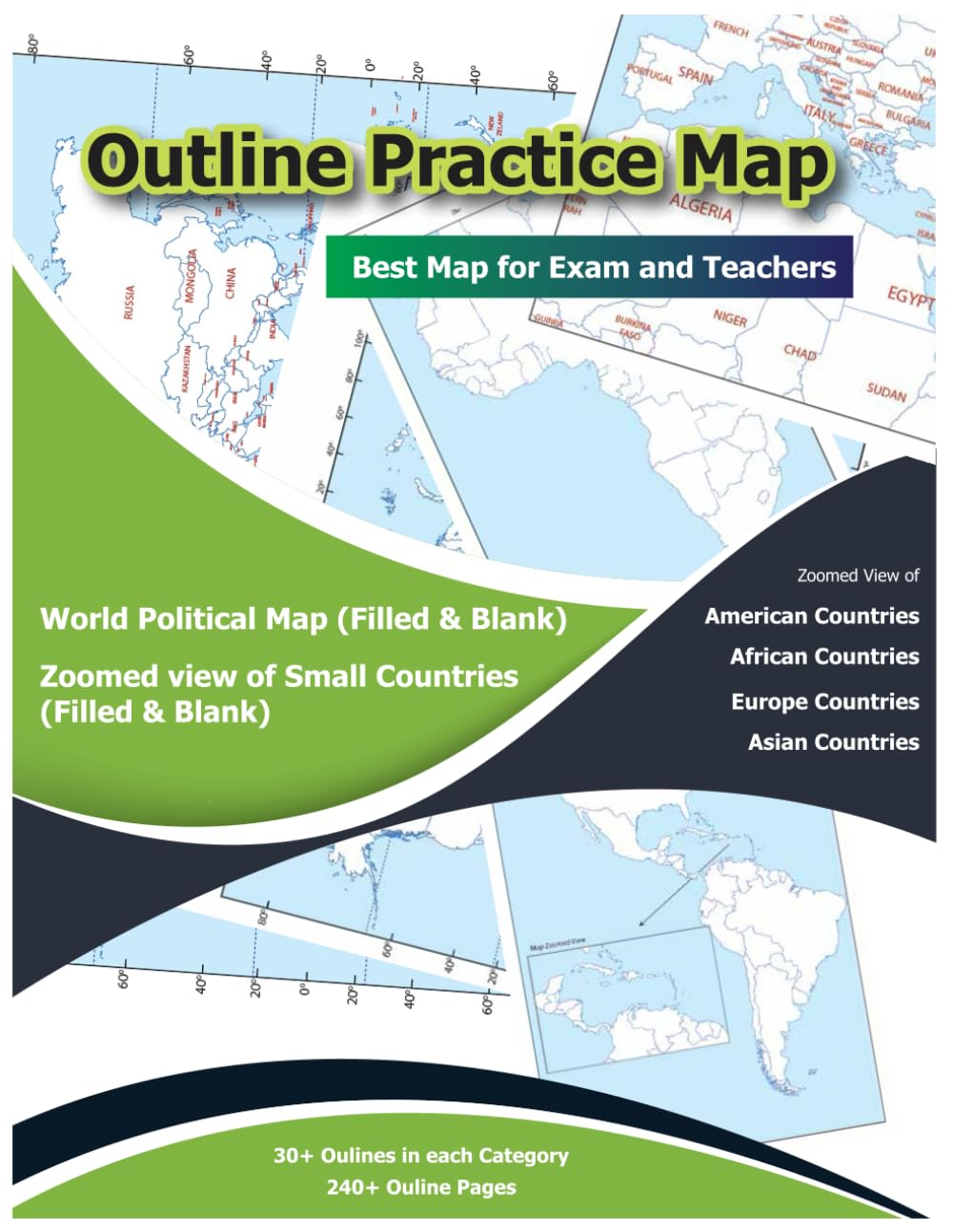 Amazon.com: Outline Practice Map: Best Map for Exam and Teachers: World ...