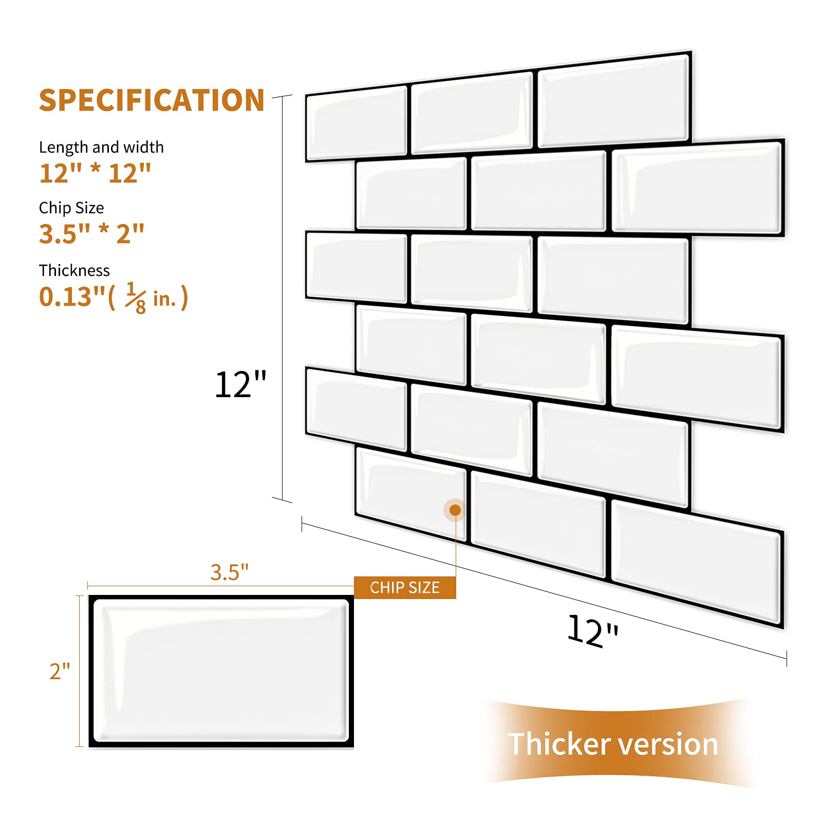 Standard Subway Tile Size