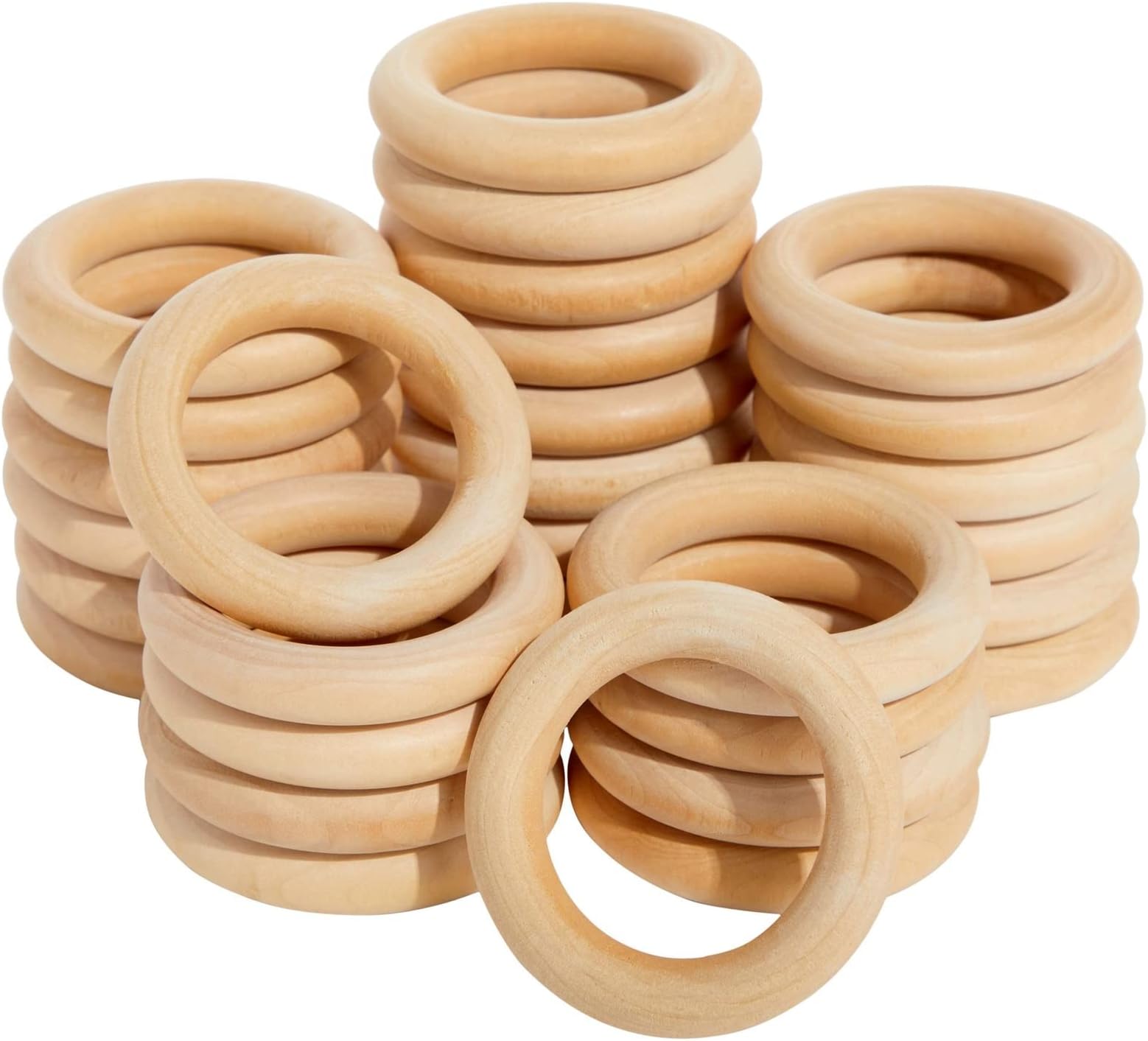 Amazon.com: Wooden Rings for Crafts, Macrame, Crochet, Jewelry Making ...
